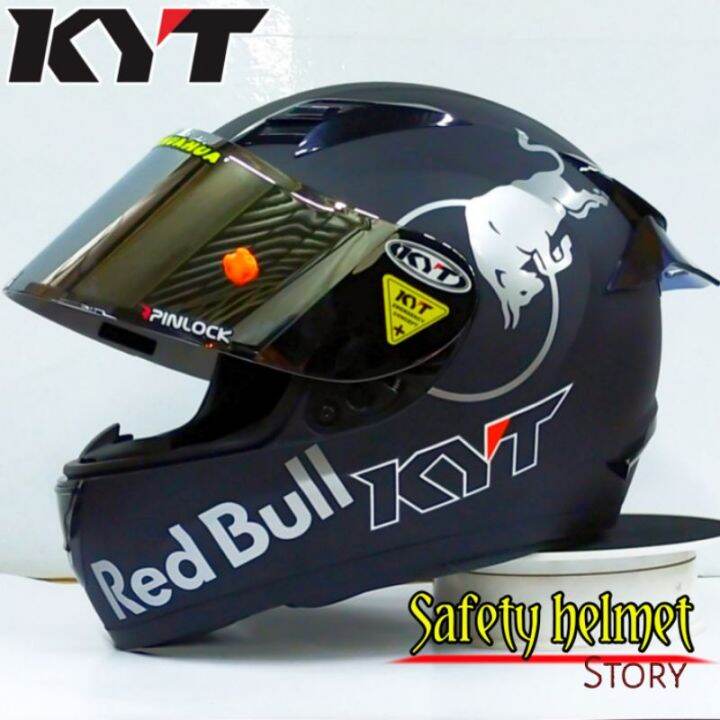 Helm Full Face KYT R10 Modif Redbull Helm Fullface Solid Black Mate ...