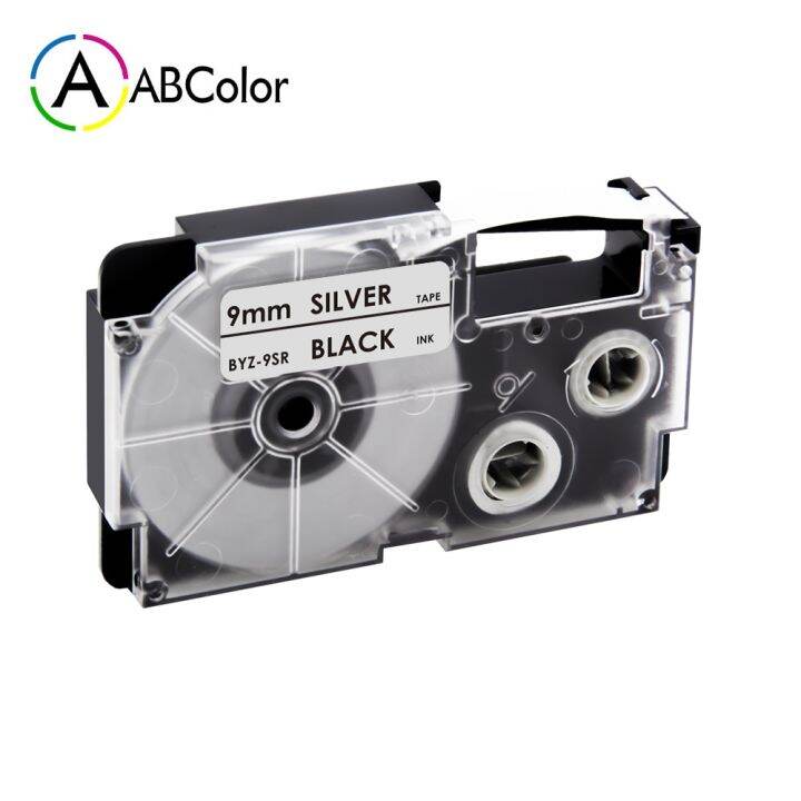 9mm Black on Silver Labels For CASIO Label Tape XR 9SR XR-9SR Label ...