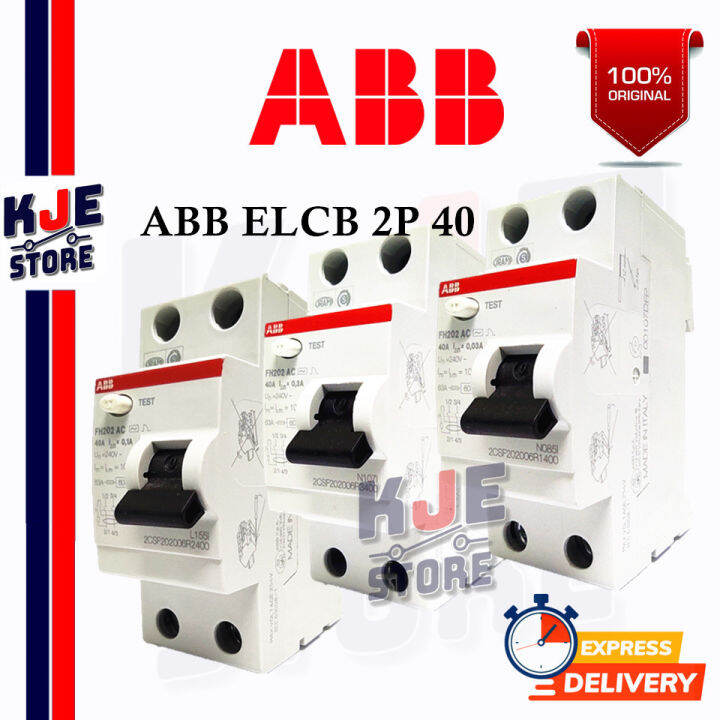 ABB ELCB/RCCB FH202 2P 40A [ 30mA / 100mA / 300mA ] [Ready stock] | Lazada