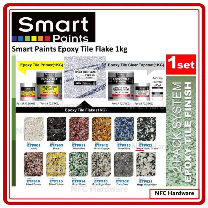 SMART PAINTS Epoxy Tile Flake 1kg | Lazada