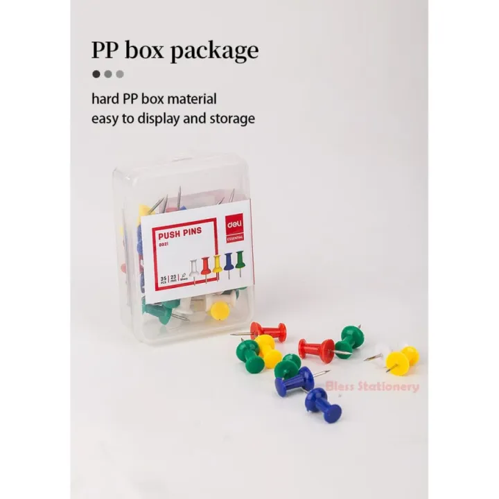 Deli Push Pin 23mm paku pin jarum tekan paku payung paku mading ...