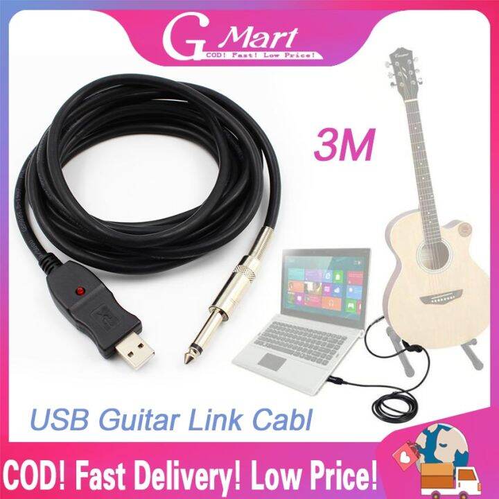 Auxiliary Cable USB To Guitar Cable Interface Jack Electric Guitar ...