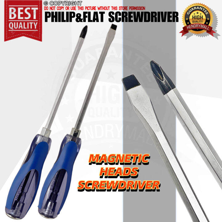 MAGNETIC SCREWDRIVER FLAT AND PHILIP SCREWDRIVER TOOLS | Lazada PH