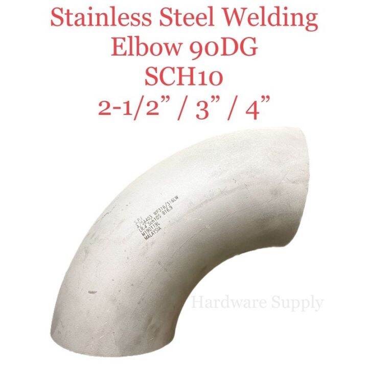 Welding Elbow Stainless Steel 2-1/2” / 3” / 4” (90Degree) SUS304 SCH10 ...
