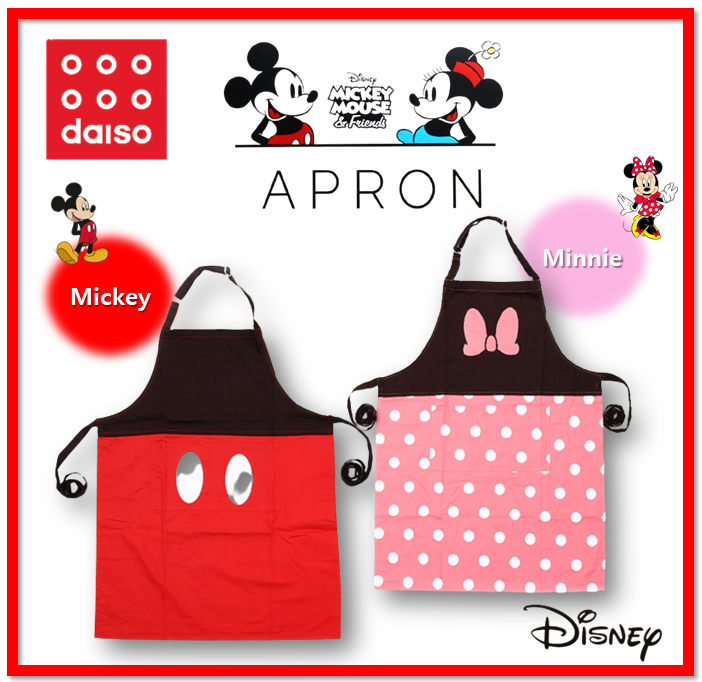 [DAISO KOREA] MickeyMouse / MinnieMouse Apron For cooking,baking ...
