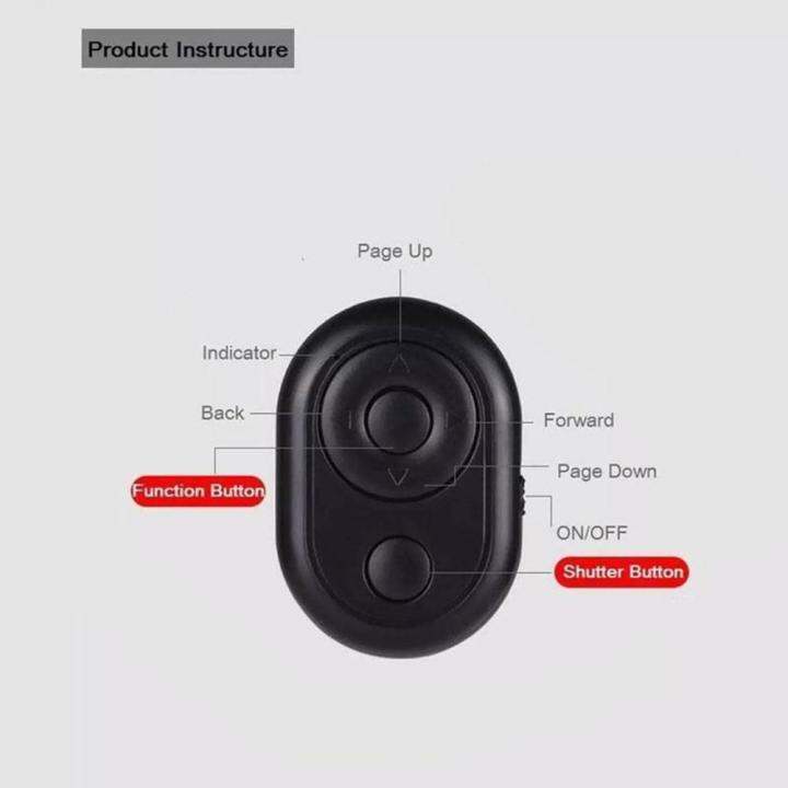 Mini Wireless Bluetooth Remote Shutter Controller Button Selfie Release Camera Self-Timer Stick ...