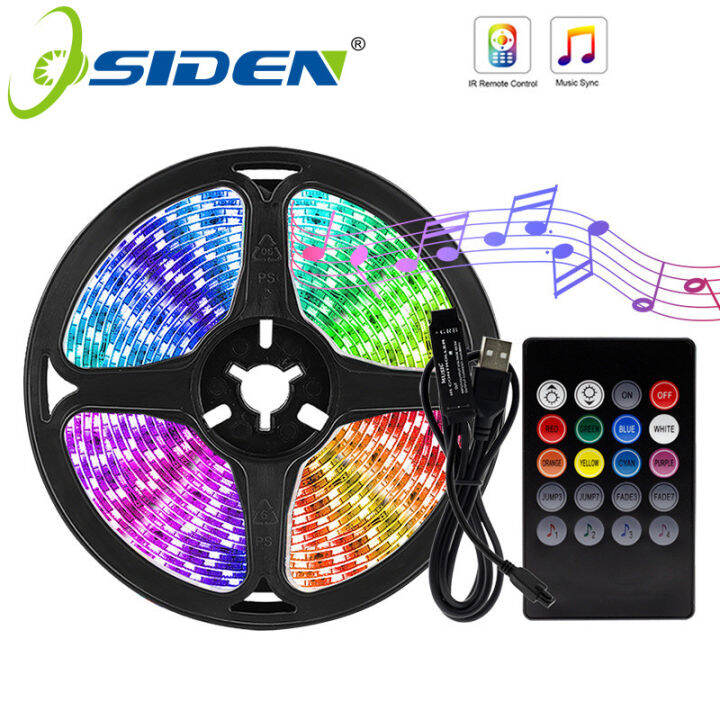 5V USB 5050 RGB LED Strip Light Black PCB Cable Ribbon Diode Tape With ...