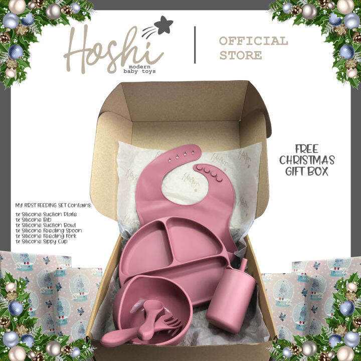 Hoshi Baby My First Silicone Feeding Set for Baby, 100% Food Grade ...