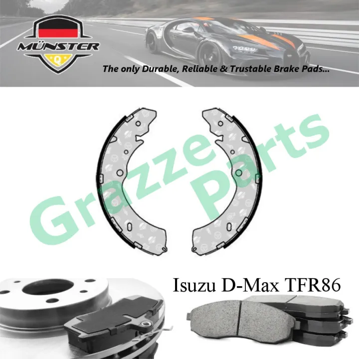 Münster Disc Brake Shoe Rear Isuzu D-Max TFR86 4x2 TFS86 4x4 2.5 (D ...