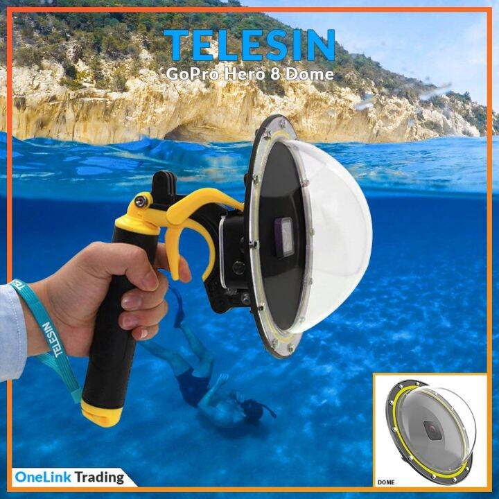 ready stock Telesin 6 Underwater Dome w Trigger For GoPro HERO 8 Black ...