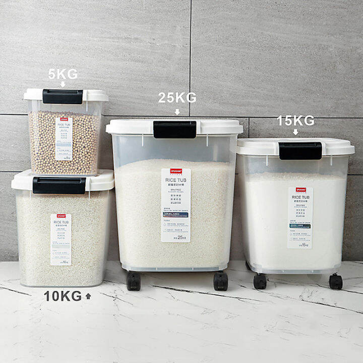 rice dispenser 25kilos airtight dog food cereal rice storage box ...