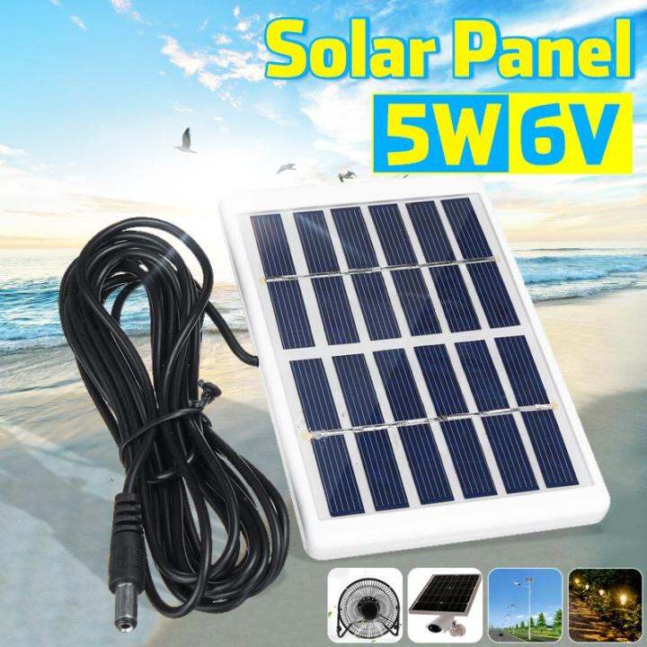 5W 6V Solar Panel With 3m Cable Solar Energy Solar Power Panel ...