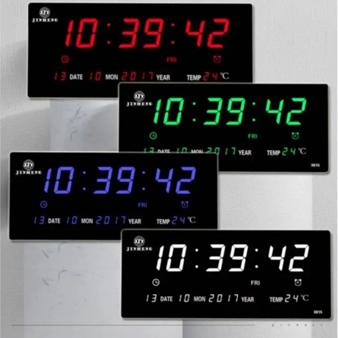 YX-3615 นาฬิกาดิจิตอลLED นาฬิกาแขวนติดผนัง Number Clock แขวนผนัง รุ่น ...