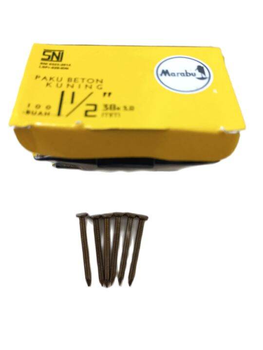 PAKU BETON KUNING 11/2 INCH MARABU / 1 DUS ISI 100 PAKU BETON 4 CM | Lazada Indonesia