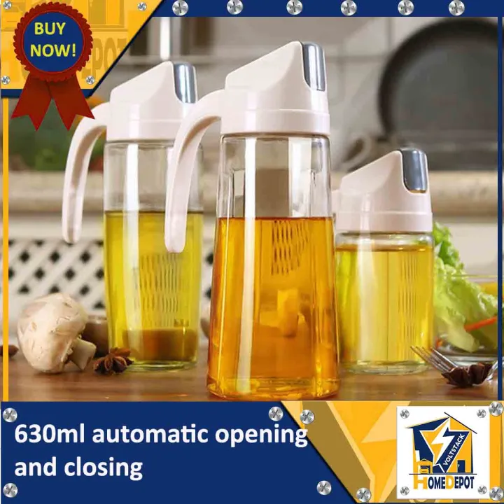 New Design Oil pot 630ml auto open and closing Clear | Lazada PH