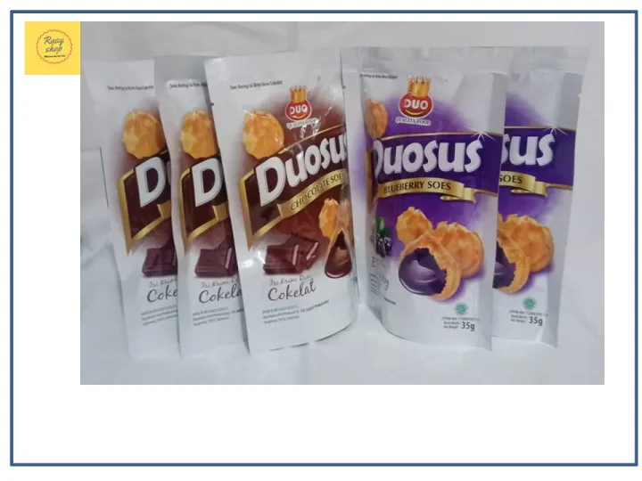 Kue Duosus 35 Gram Paket Murah Kue Sus Kering Isi Krim Rasa Coklat dan ...