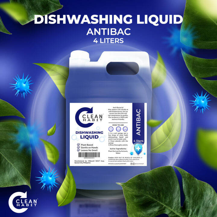 Clean Habit Anti-Bacterial Dishwashing Liquid 4 Liters - Antibac DWL ...