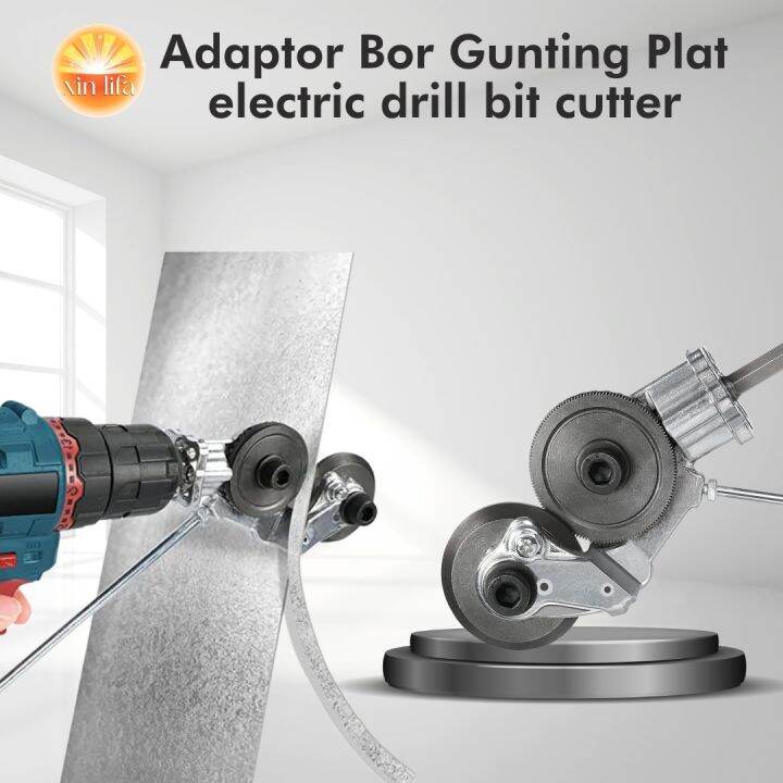 Gunting plat besi adaptor bor Adapter drill PLATE CUTTER alat potong ...
