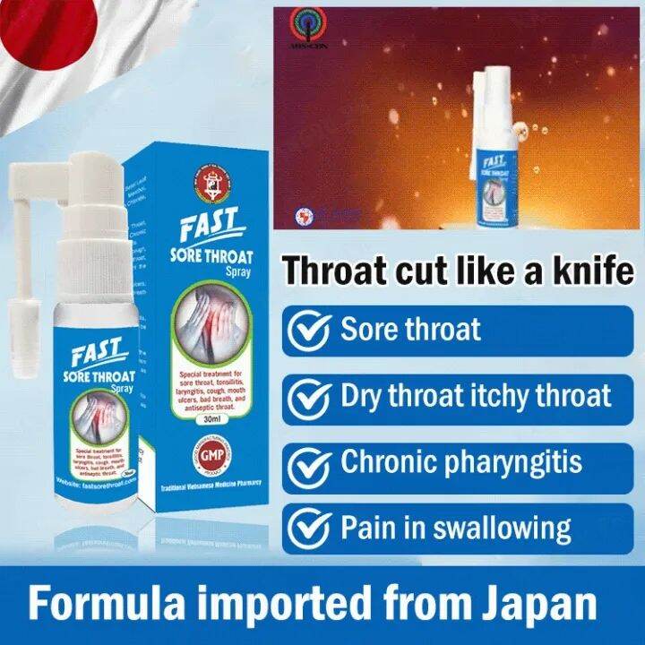 THROAT Spray 30ml Sore throat relief kills viruses and bacteria fast ...