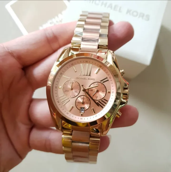 Michael Kors Women's Bradshaw Stainless Steel 43MM Chronograph Watch ...