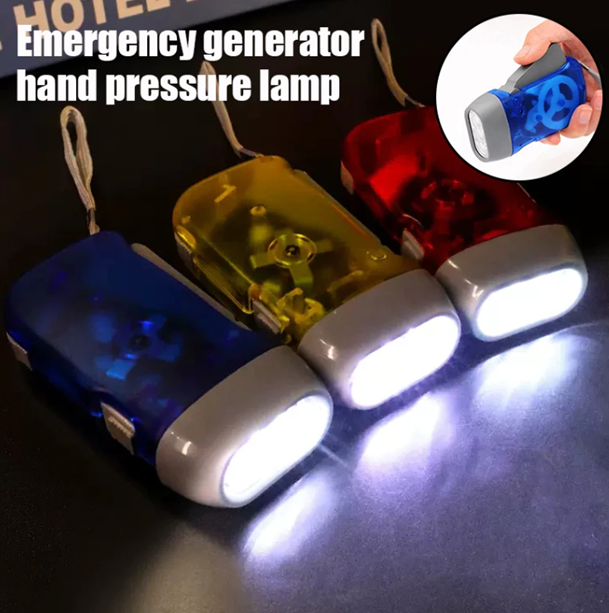 Hand Pressing FLash Light Emergency Flashlight Mechanical LED No Need ...