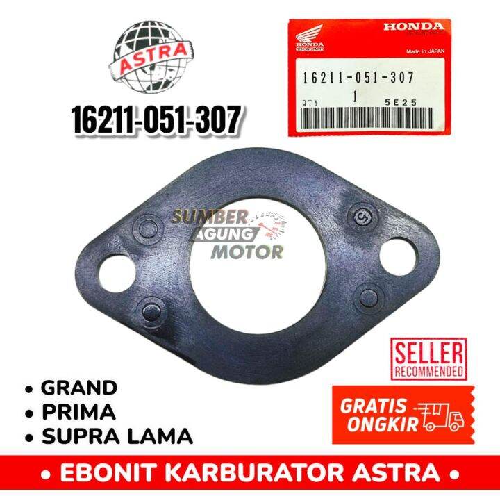 BONIT EBONIT FIBER KARBURATOR GASKET INSULATOR CARBURATOR HONDA PRIMA GRAND SUPRA ORIGINAL NOS ...