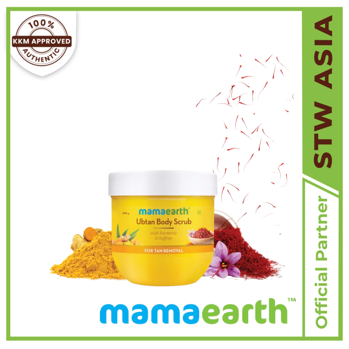 Mamaearth Anti-Tan Ubtan Body Scrub With Turmeric & Saffron, 200 gm | Lazada