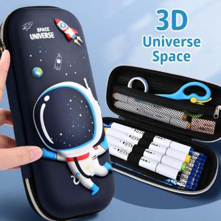 Cartoon 3D astronaut Pencil case for boys Large Size cute Stationery ...