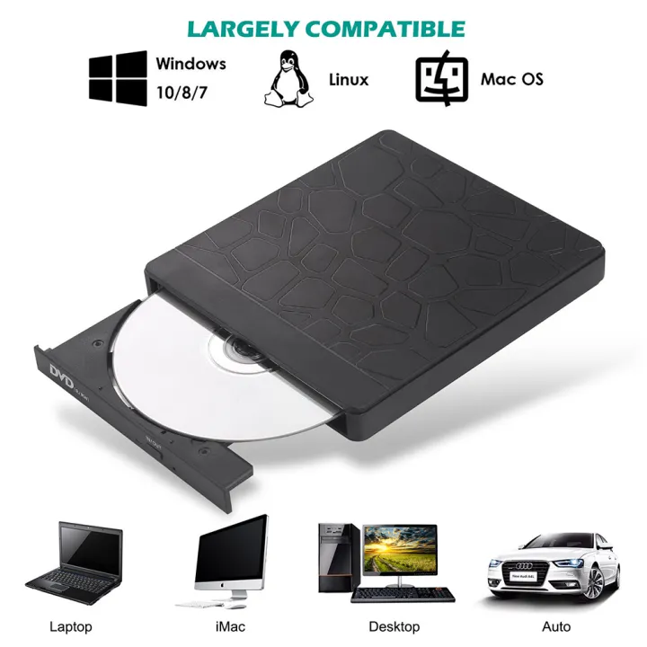 USB 3.0 External DVD CD Writer Drive Burner ROM Disk Reader เครื่องเล่น ...