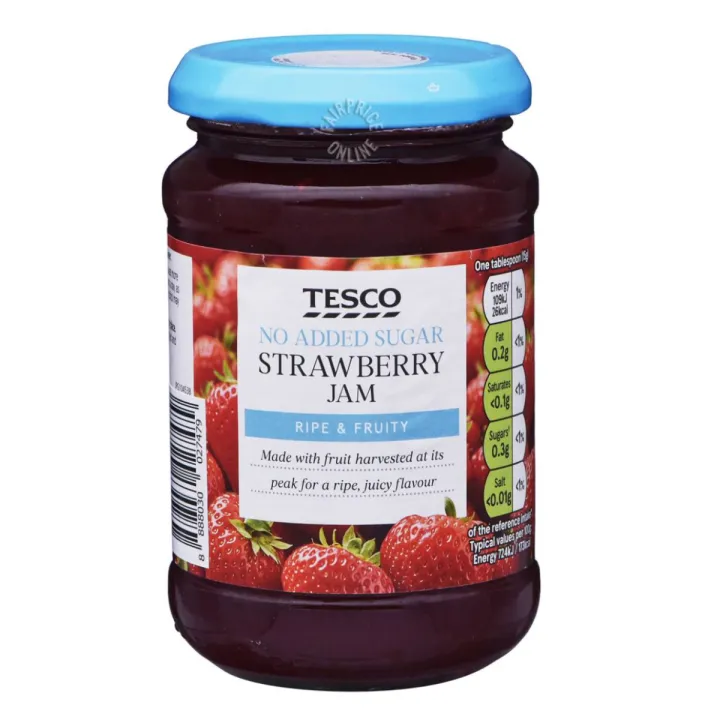 Tesco No Added Sugar Strawberry Jam Ripe & Fruity 340g | Lazada PH