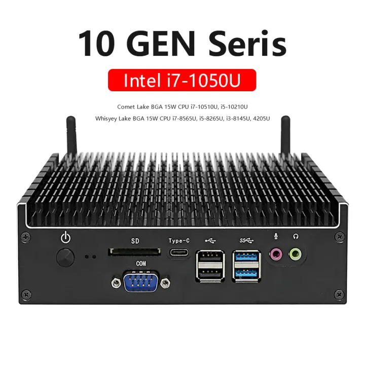 KC10F Mini PC Fanless Intel Core i5 i7 Desktop Gaming Computer Support ...