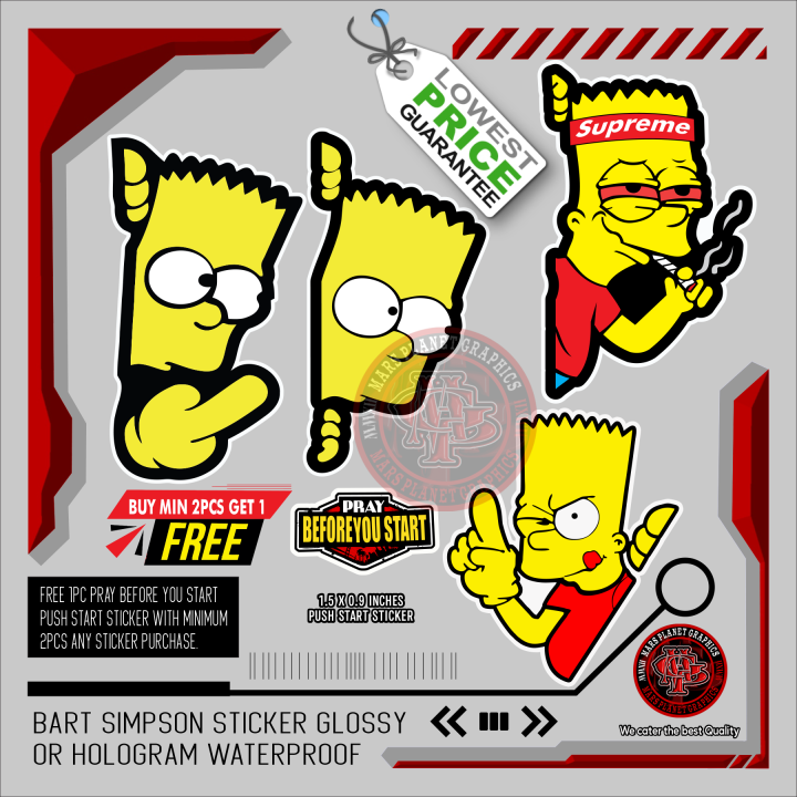 BART SIMPSON sticker waterproof laminated vinyl | Lazada PH