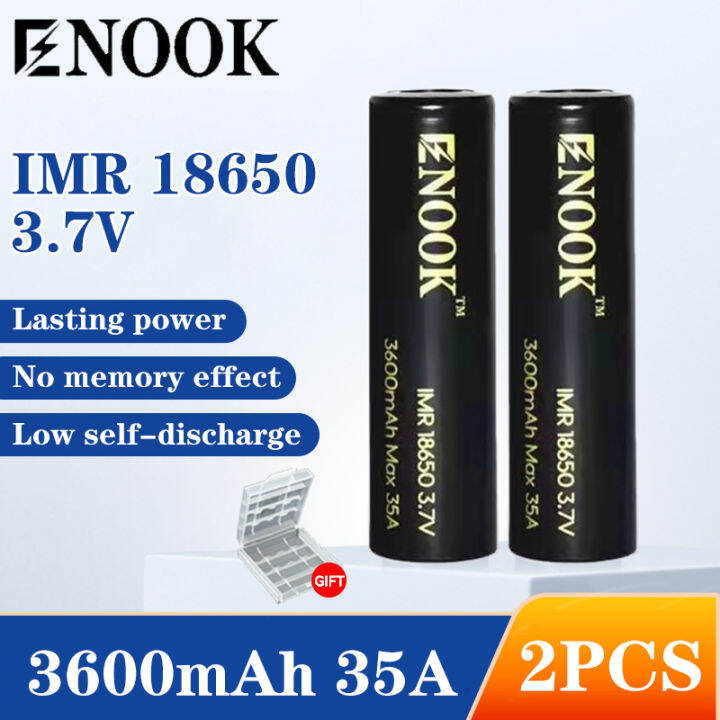 Authentic Enook 18650 3600mAh 35A 3.7v Rechargeable battery lithium ion ...