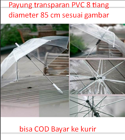 Payung transparan PVC 8 tiang diameter 85 cm sesuai gambar | Lazada ...