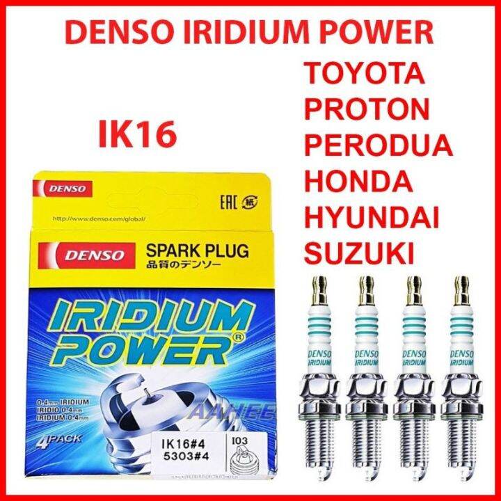 IK16 DENSO IRIDIUM POWER SPARK PLUG #5303 (4PCS) TOYOTA Vios Altis / PROTON / HONDA / PERODUA ...