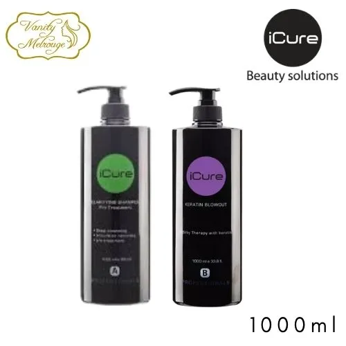 iCure Keratin Blowout B and Clarifying Shampoo A | Lazada PH