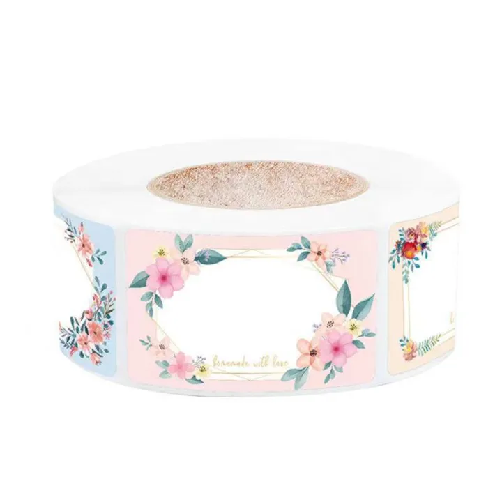 500 Stickers. Wrapping Labels Gift Handwritten Floral Pcs/roll ...