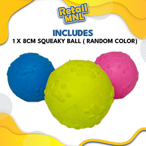 Retailmnl Cute Paw Design Pet Dog Rubber Squeaky Ball Toy with Paw ...