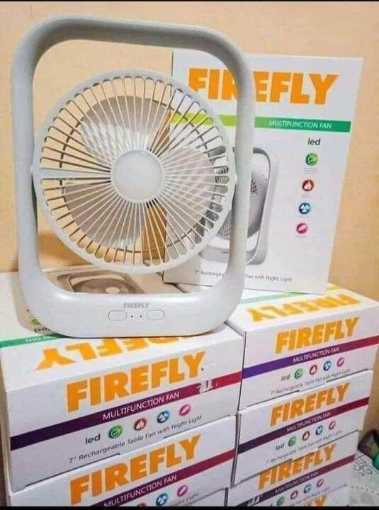 FIREFLY RECHARGEABLE FAN WITH NIGHT LIGHT 7IN. FEL-654 | Lazada PH