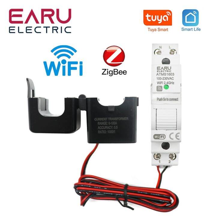 Tuya Smart Wifi /Zigbee Electricity KWH Meter Din Rail Single Phase AC ...