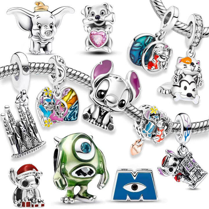 Gorgeous 925 เงินสเตอร์ลิง Disney Lilo & Stitch Family Dangle Charm ...
