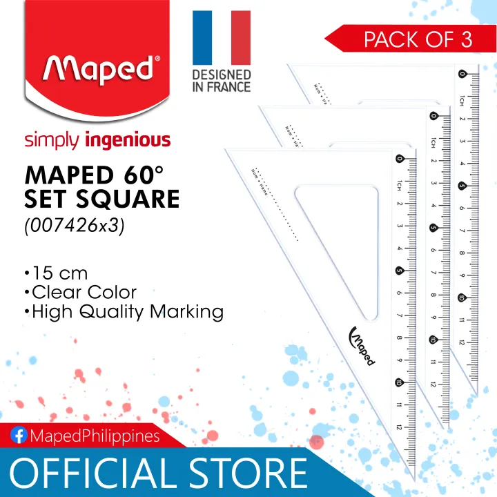 MAPED 60° Set Square | 146120 | 15cm | Pack of 3 | Lazada PH