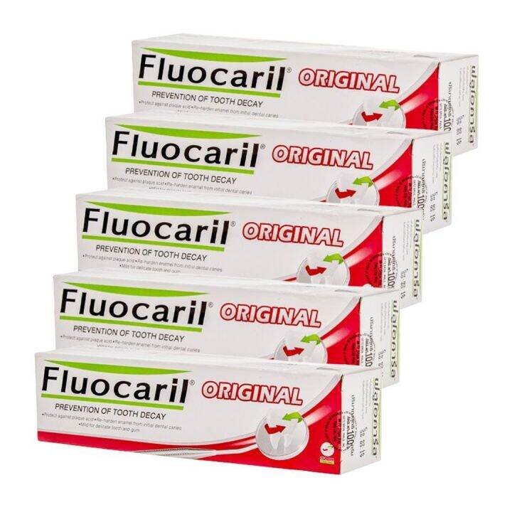 Fluocaril Original Bi-Fluore Adult Toothpaste 100g 5 packs | Lazada PH