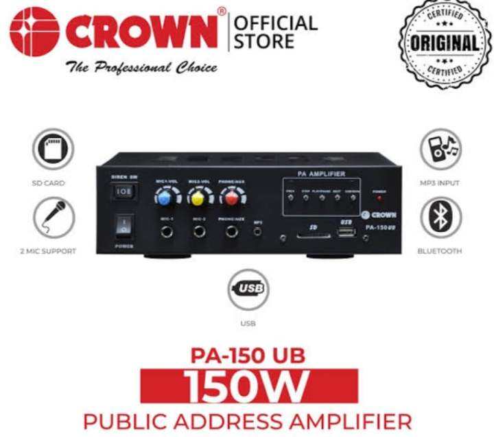 CROWN PA-150UB PUBLIC ADDRESS AMPLEFIER 150W | Lazada PH
