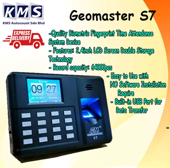 GEOMASTER S7 ( LOCAL ) Fingerprint Attendance Machine USB Drive ...