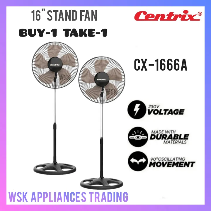 Buy-1 Take-1 Centrix 16" Stand Fan 5-Blades (color may vary) CX-1666A ...
