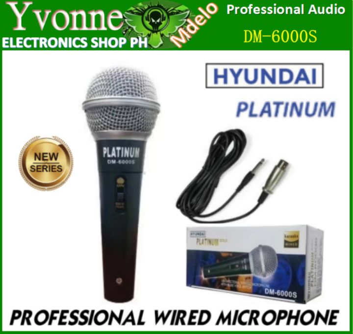 The Hyundai Platinum DM-6000 Microphone DM-6000S New Upgraded Wired Microphone | Lazada PH