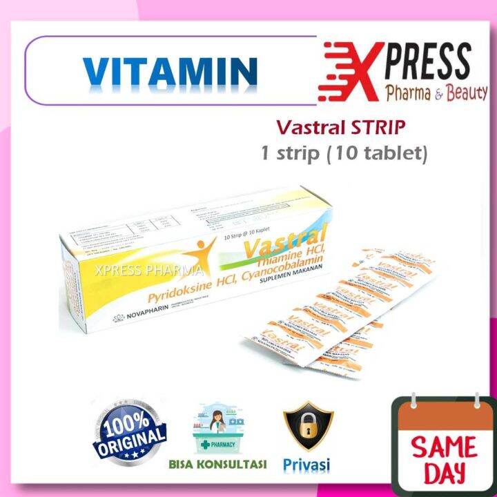 ⚡XPRESS⚡ Vastral STRIP Obat Vitamin B komplek Complex Kompleks Saraf ...