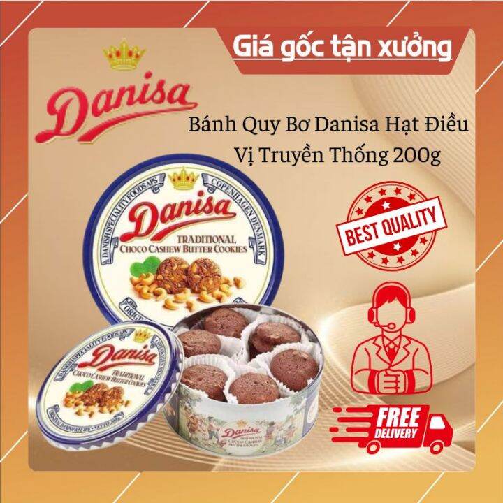 Bánh Quy Bơ Danisa Socola Hạt Điều Hộp Thiếc Tròn 200g Nhập Indonesia ...
