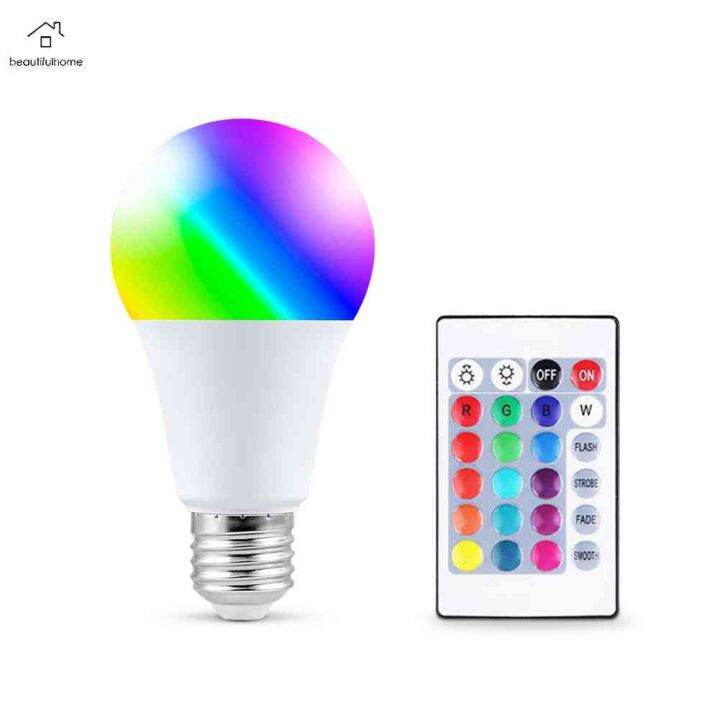 E27 Wireless Dimmable RGB Bulb Colorful LED Smart Lights for Home ...